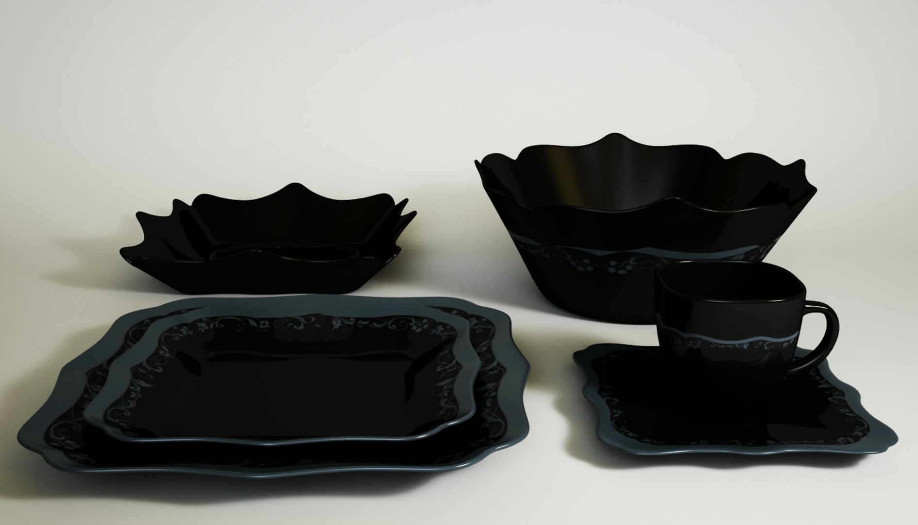 Luminarc Tableware Set 3D Model - TurboSquid 1315463
