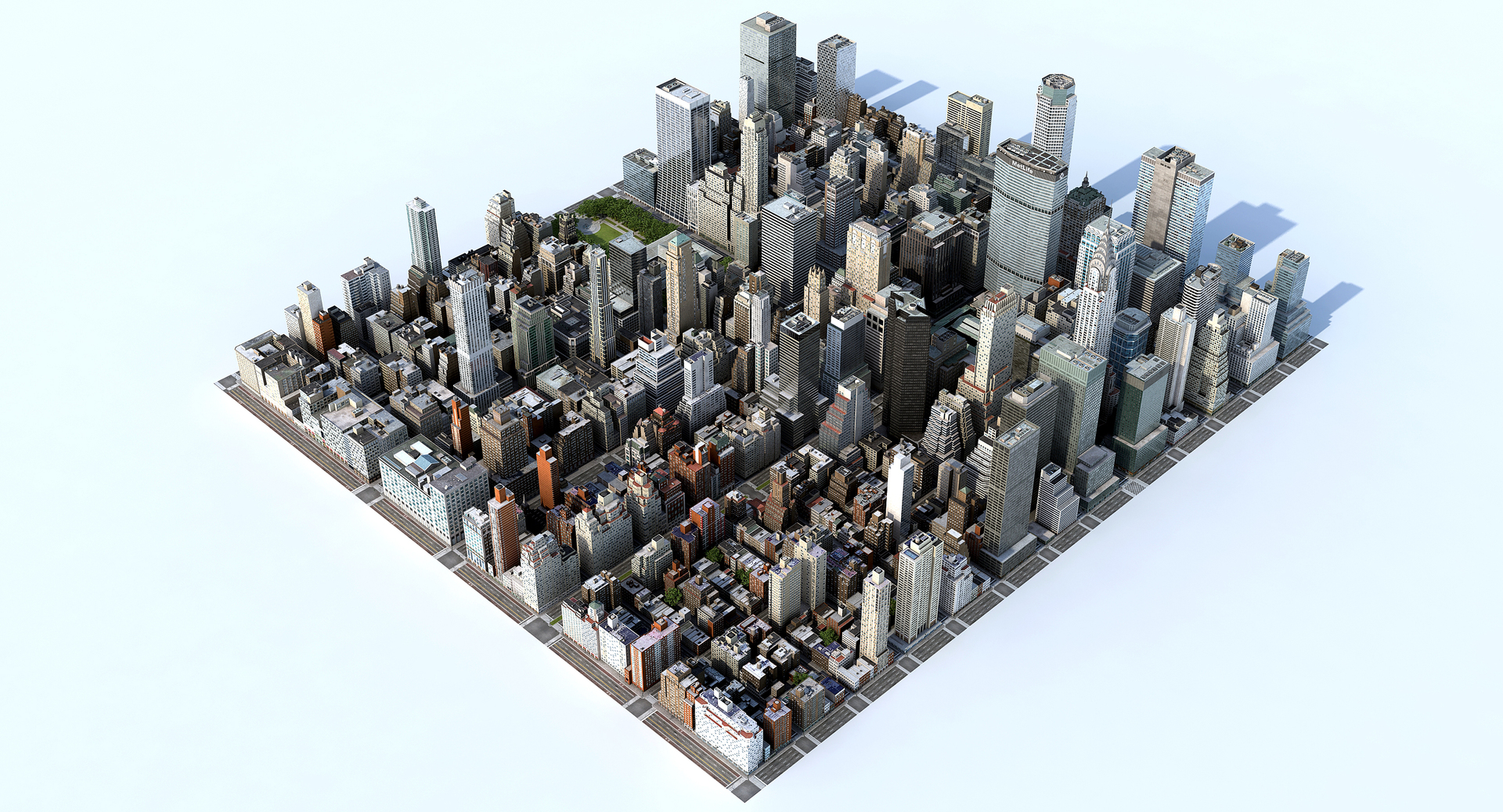 manhattan district block01 night 3d model