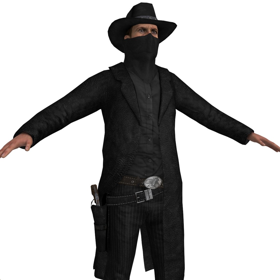 3d Model Cowboy Belt Revolver