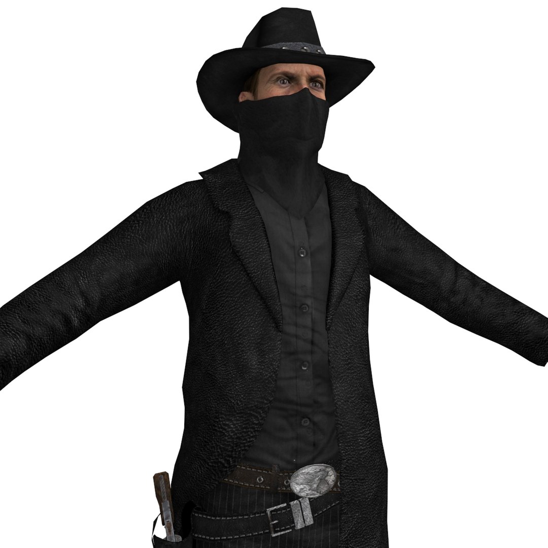 3d Model Cowboy Belt Revolver