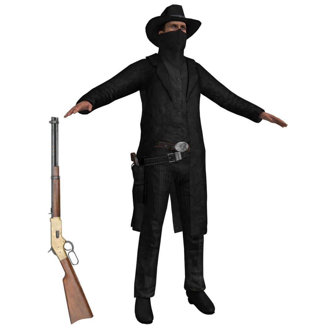3d Model Cowboy Belt Revolver
