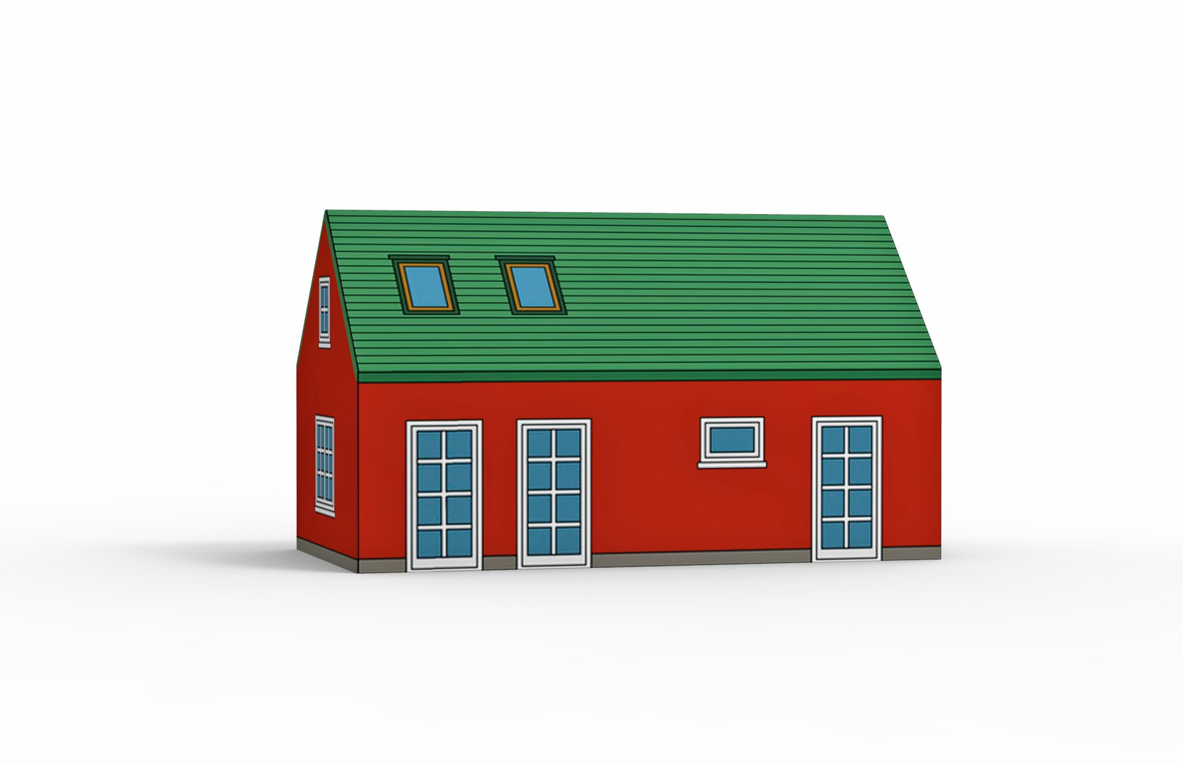 3D Red House Model - TurboSquid 1442477
