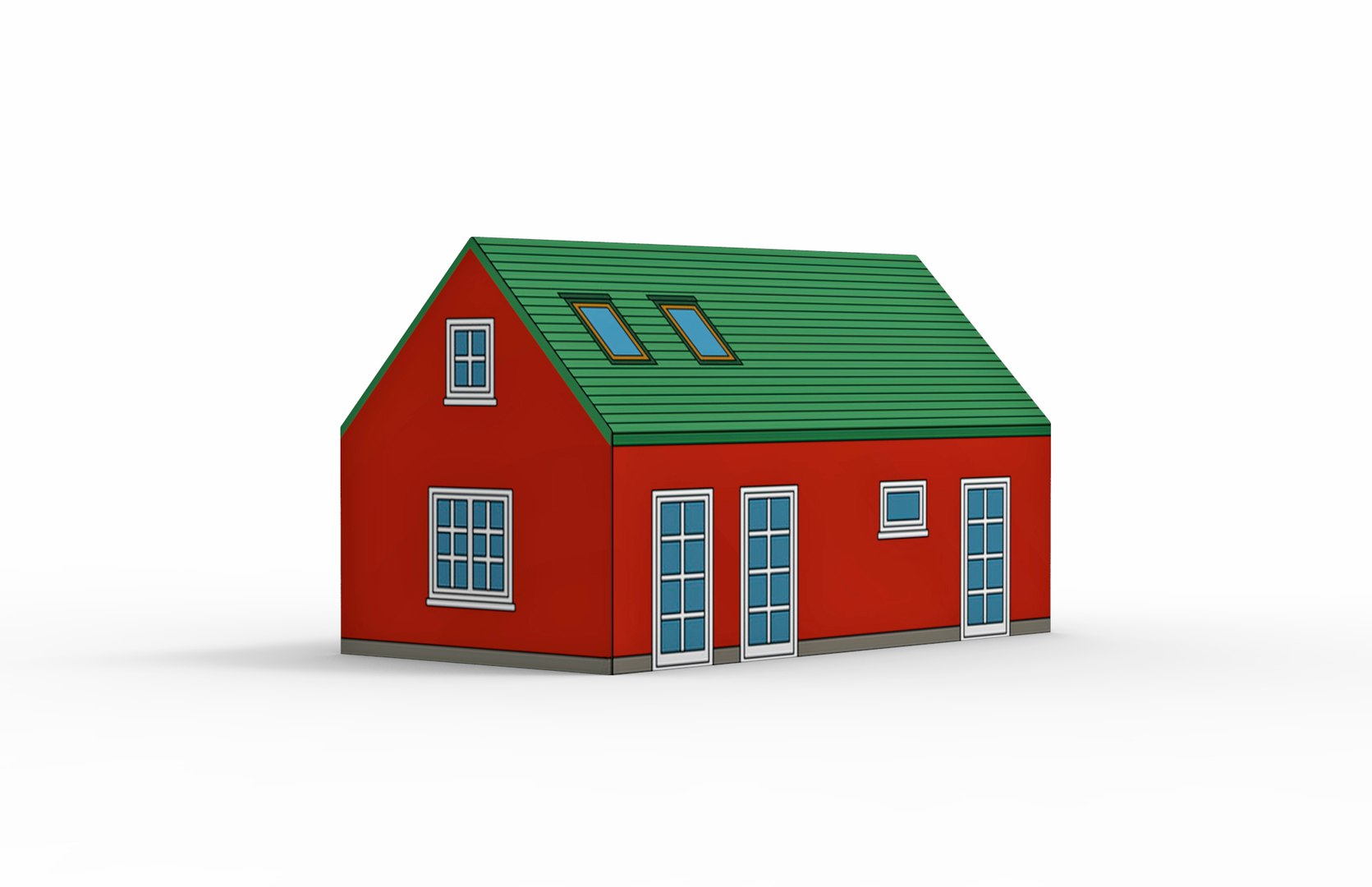 3D Red House Model - TurboSquid 1442477