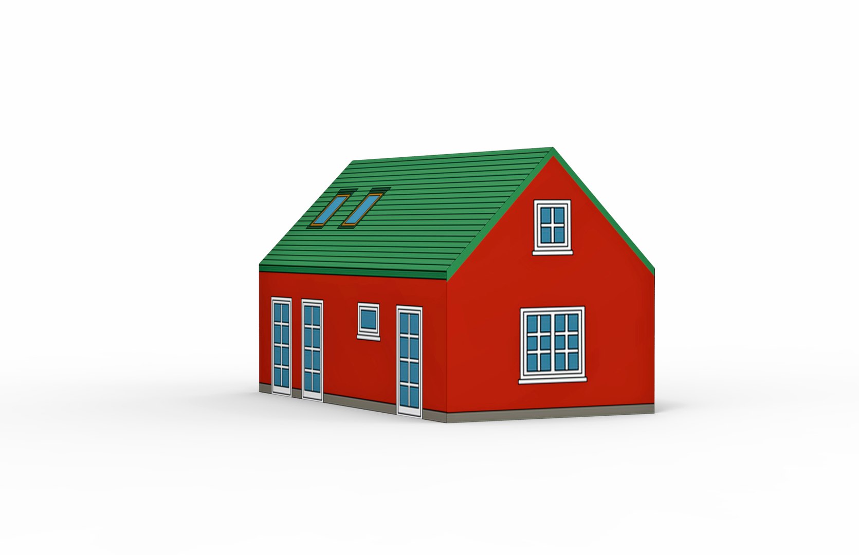 3D Red House Model - TurboSquid 1442477