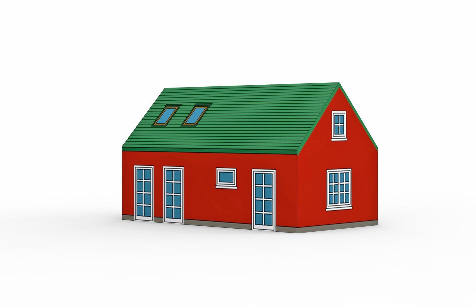 3D Red House Model - TurboSquid 1442477