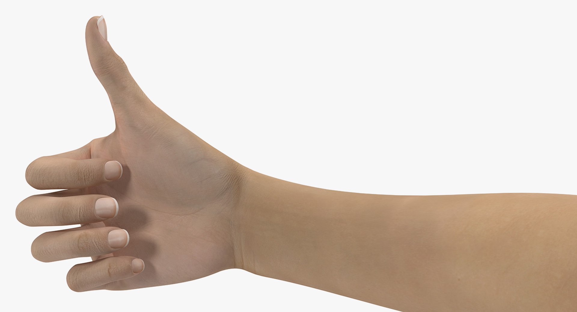 Caucasian female hand short 3D model - TurboSquid 1393906