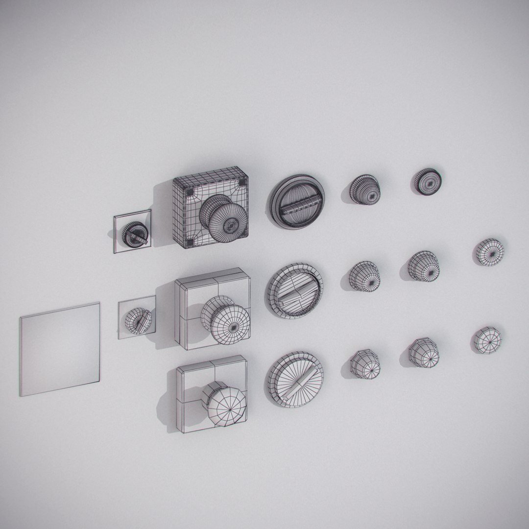 control buttons pack 3d obj