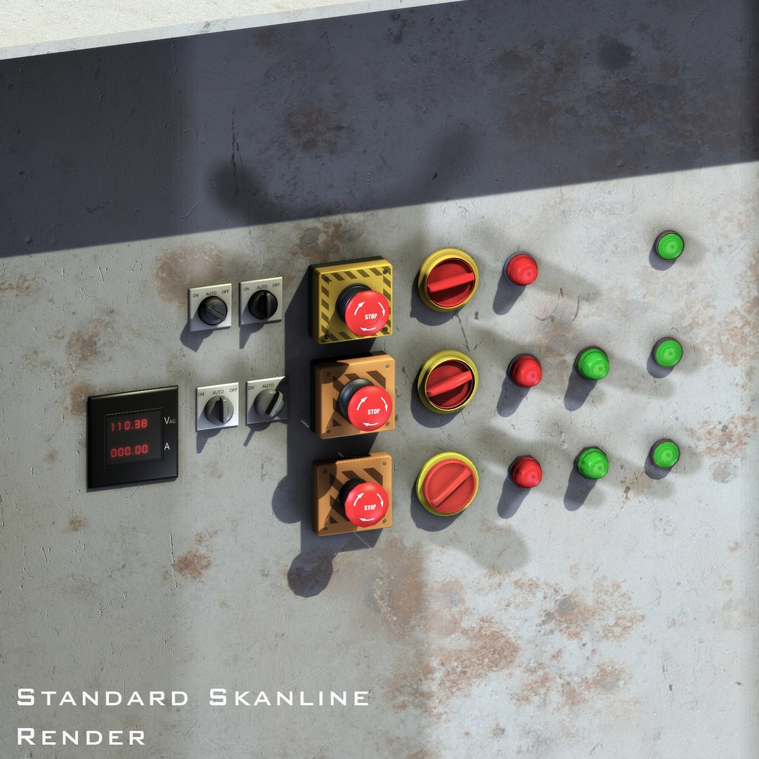 control buttons pack 3d obj