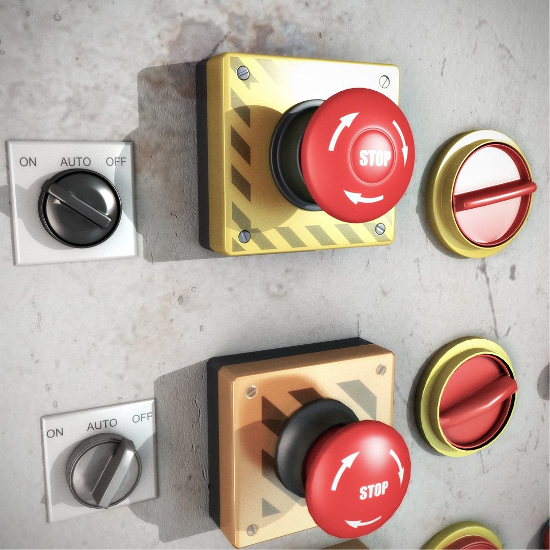 control buttons pack 3d obj