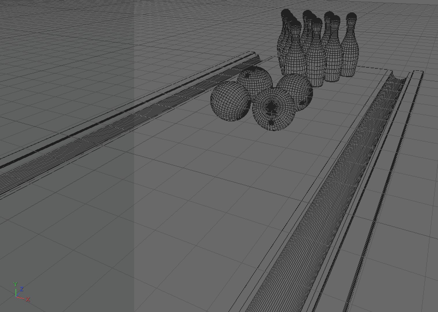 10 Pin Bowling Balls 3d C4d