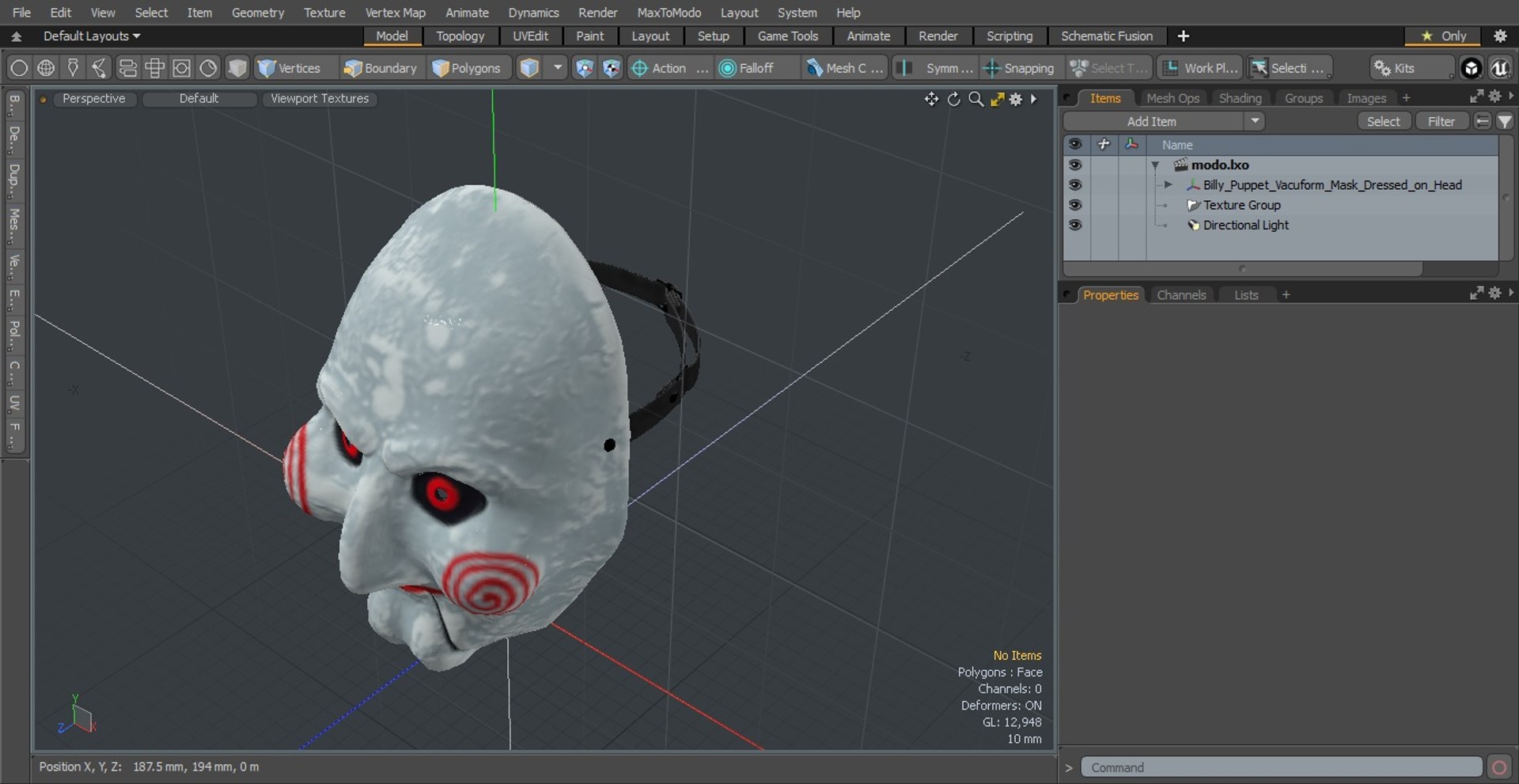 3D Billy Puppet Vacuform Mask Dressed On Head - TurboSquid 2005961