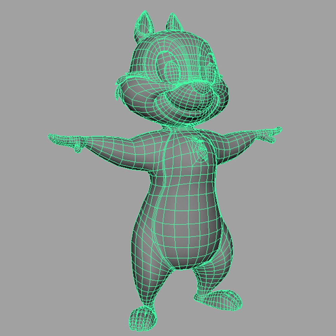 Chipmunk Cartoon 3d Model