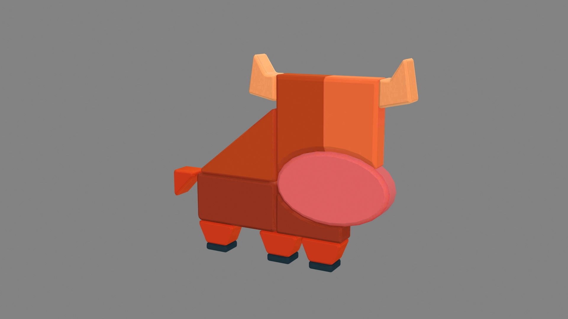 3D Animal Shape Blocks - Splicing To Assemble Building Block Bull Model ...