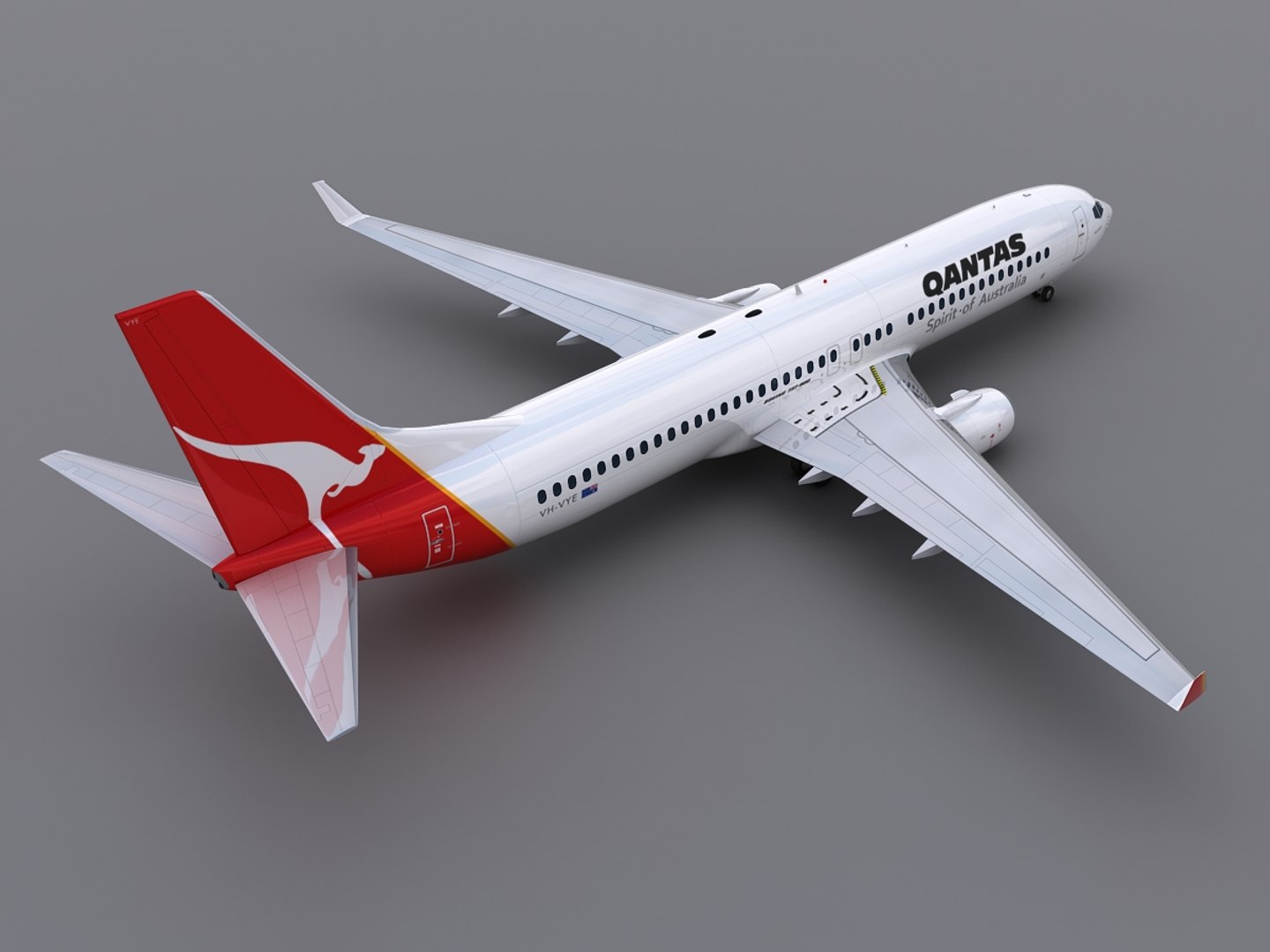 3d Aircraft Qantas Model