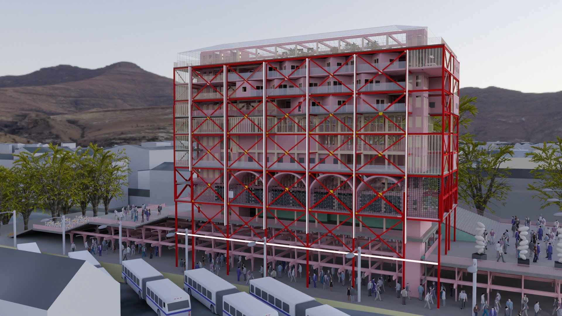 Detailed Mid-rise Mixed-use Building Scene 3D - TurboSquid 2061824