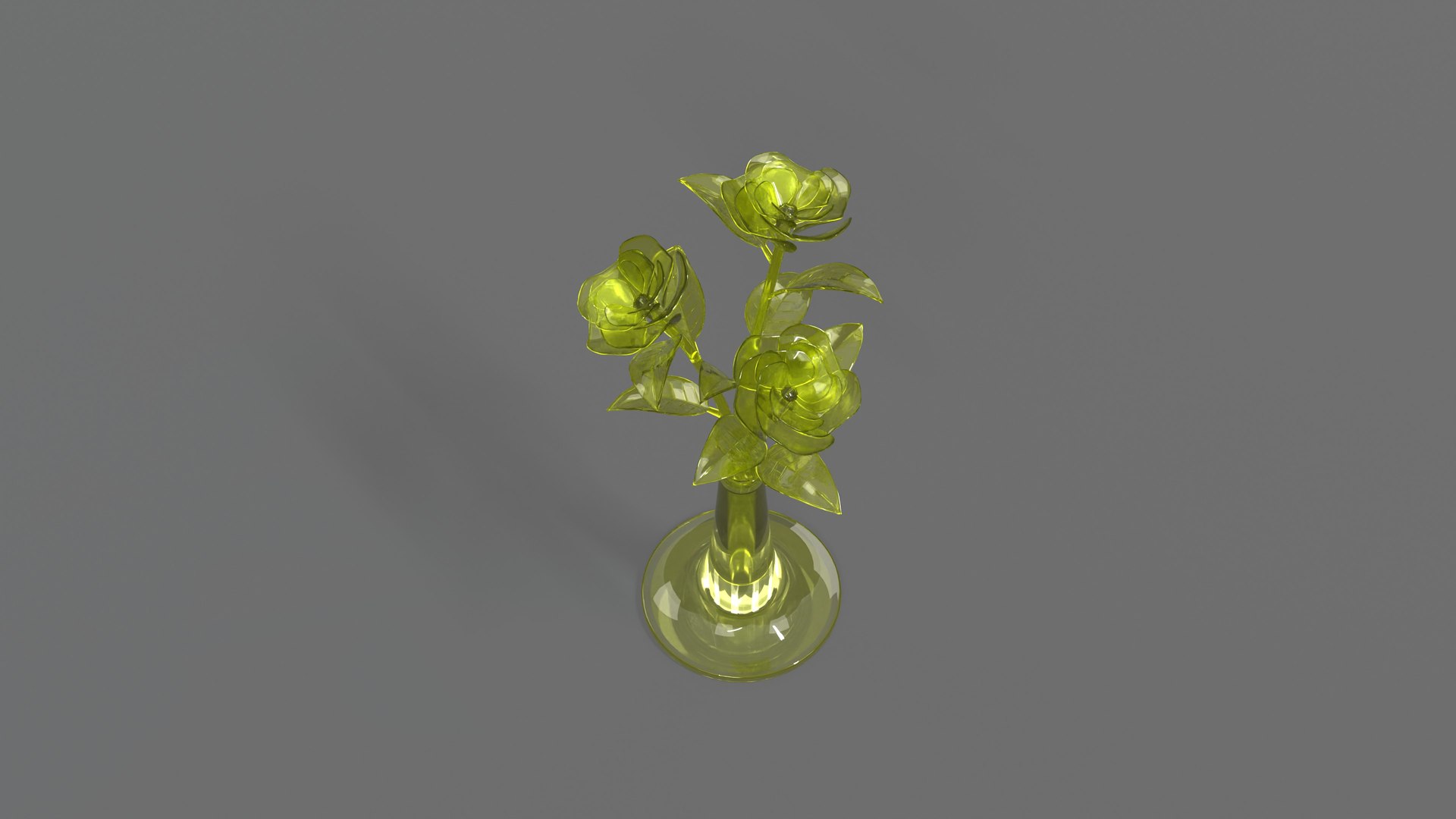 Glass Flower Showpiece Yellow 3D Model - TurboSquid 2204594