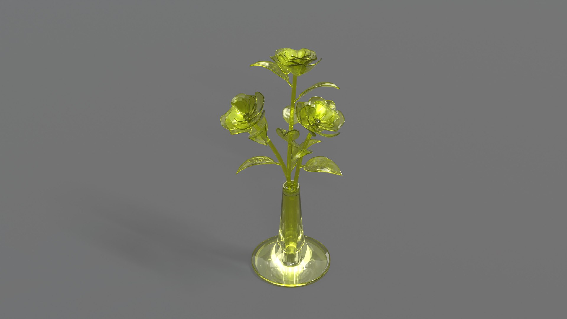 Glass Flower Showpiece Yellow 3D Model - TurboSquid 2204594