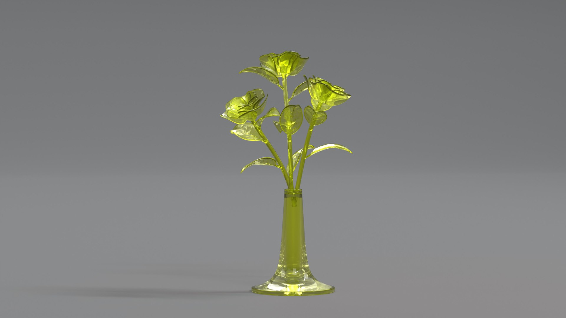 Glass Flower Showpiece Yellow 3D Model - TurboSquid 2204594