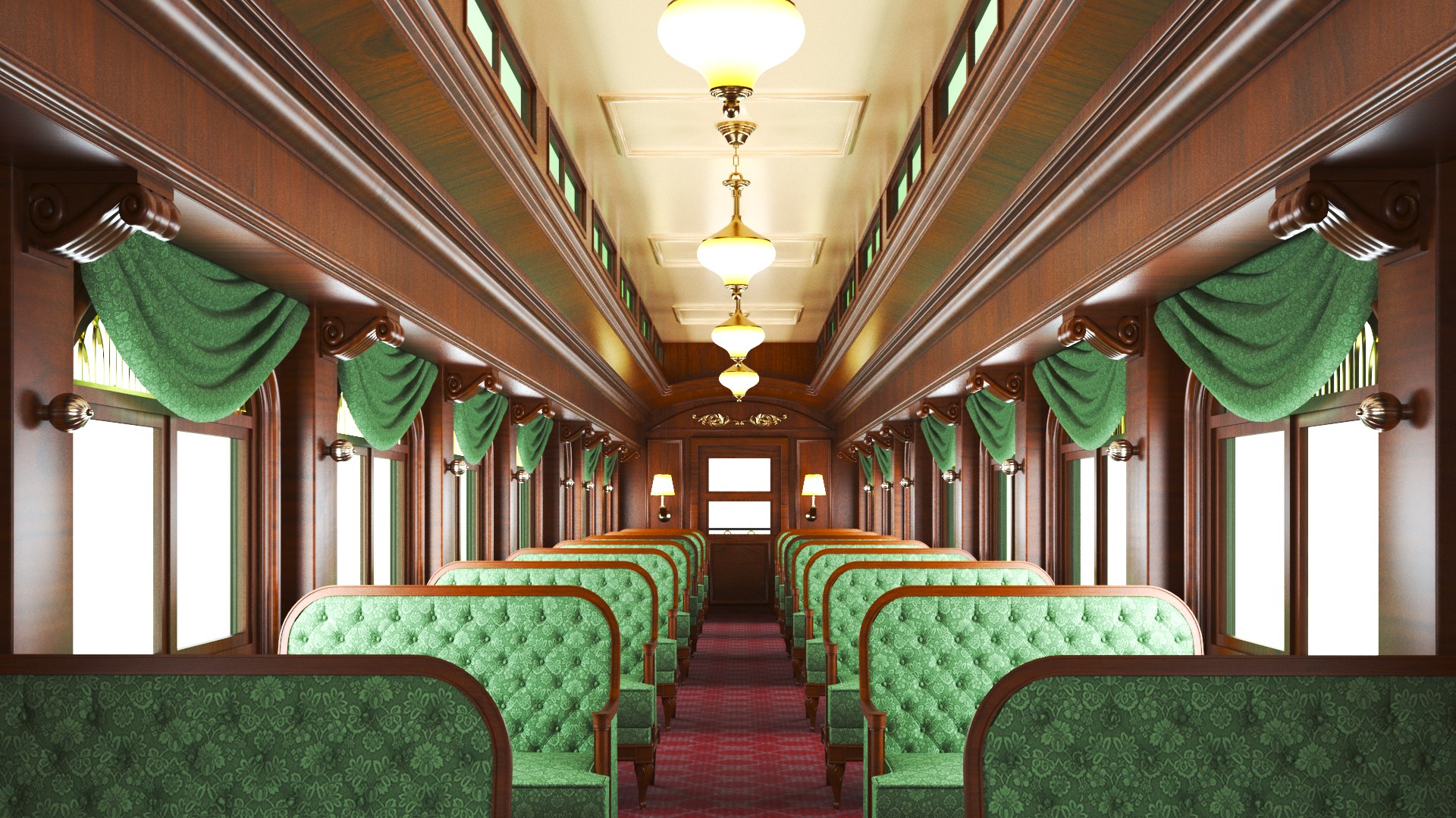 Detailed Full Train Car With Interior 3D Model - TurboSquid 2408902