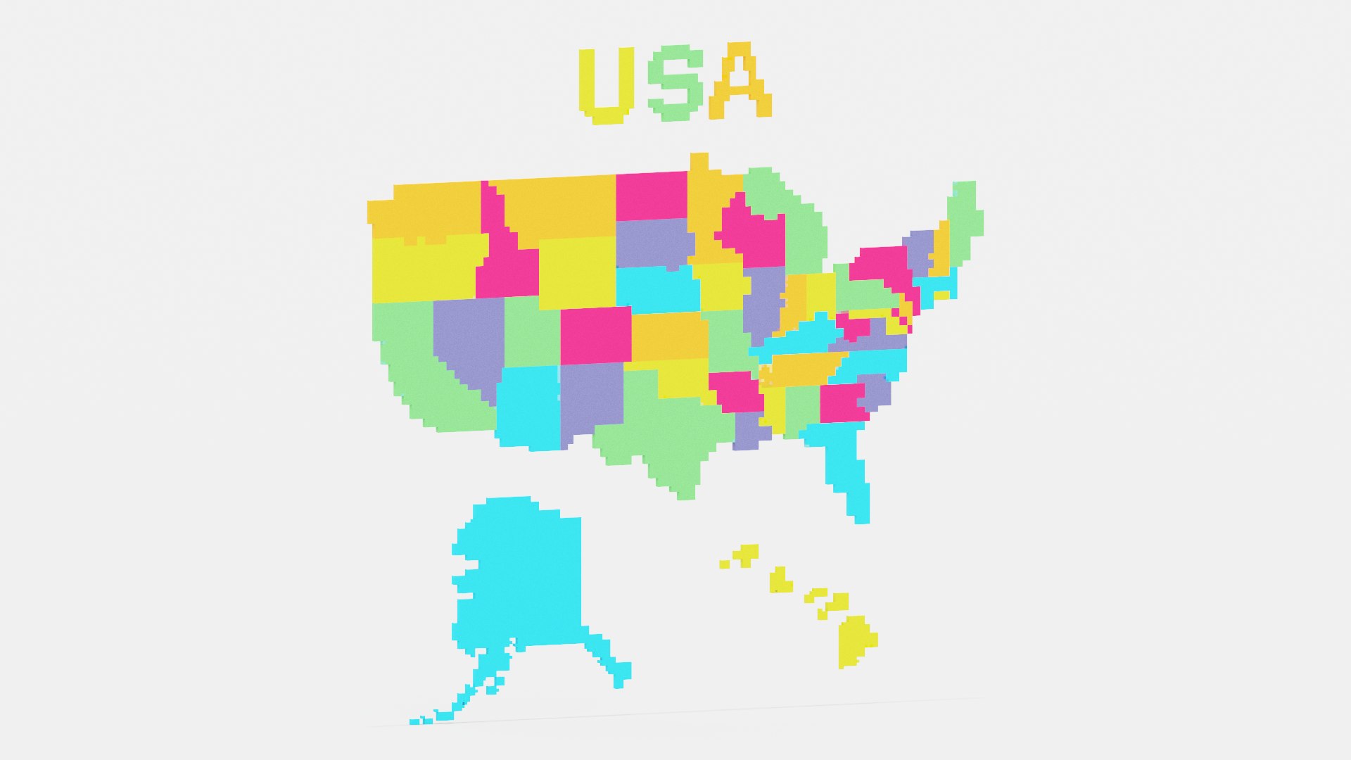 3D model Pixel USA Map - TurboSquid 1886824