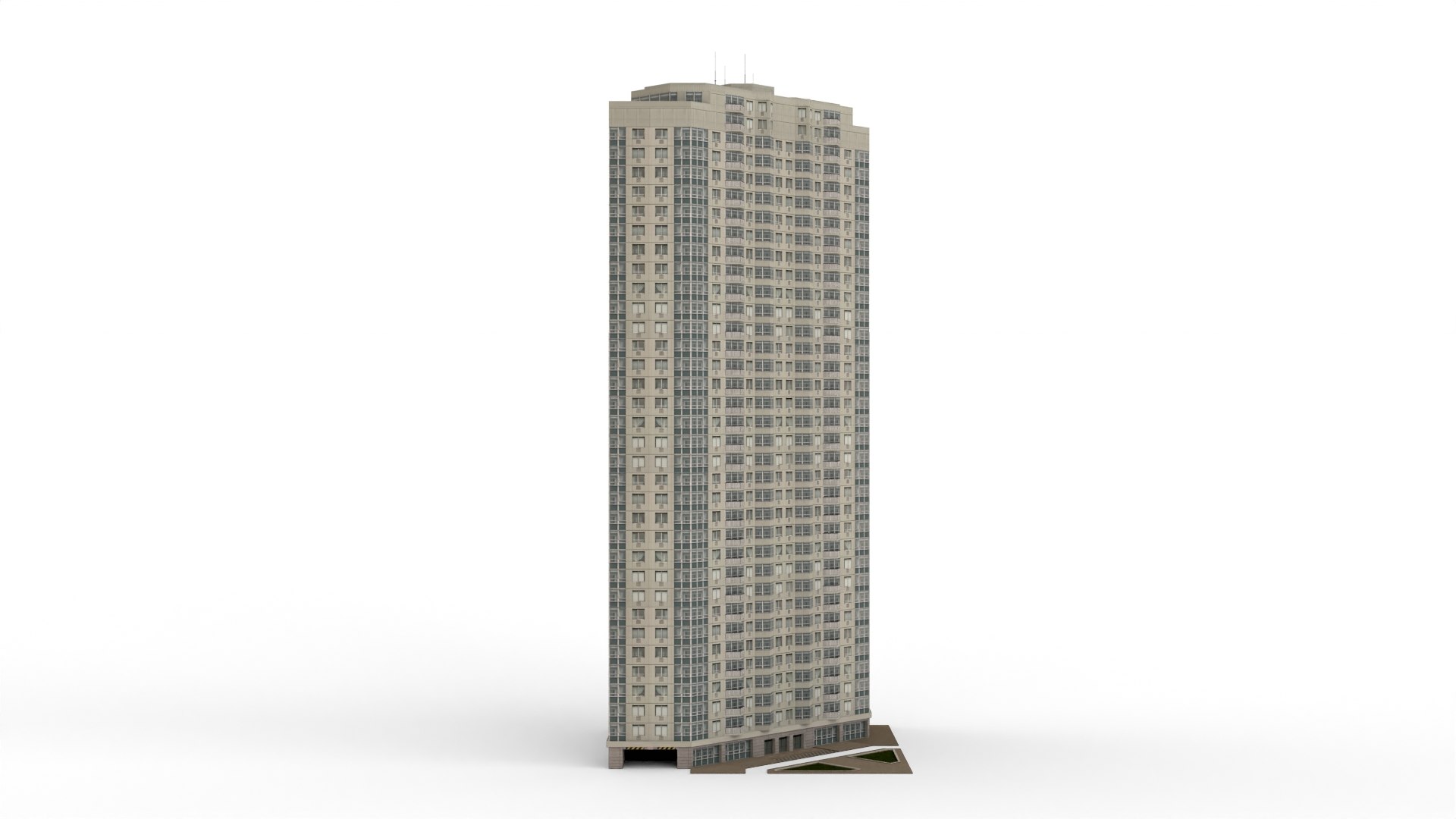3D Long Apartment Company Building - TurboSquid 2211368