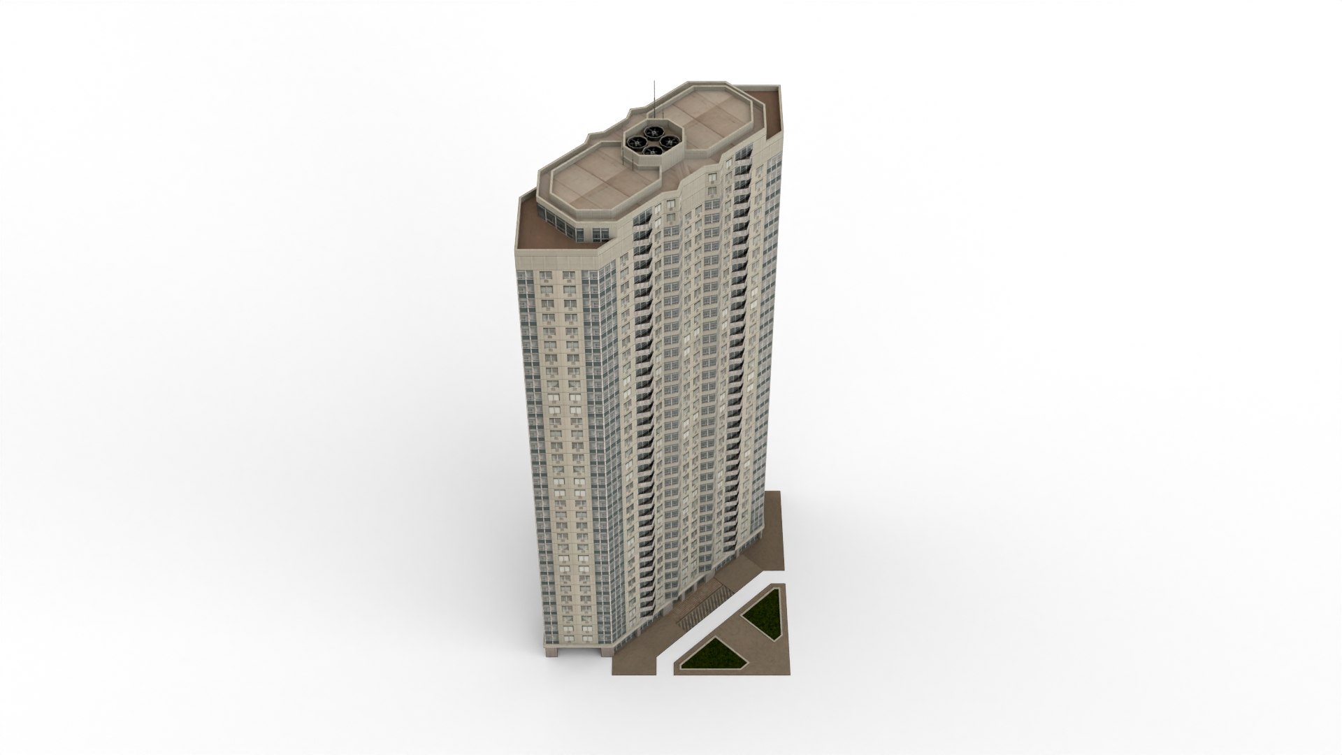 3D Long Apartment Company Building - TurboSquid 2211368
