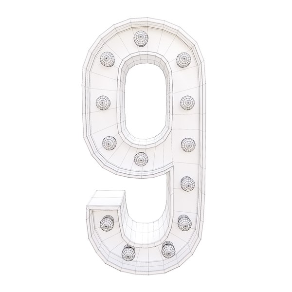 3D Marquee number nine light bulb glow sign 3dmodel model - TurboSquid ...
