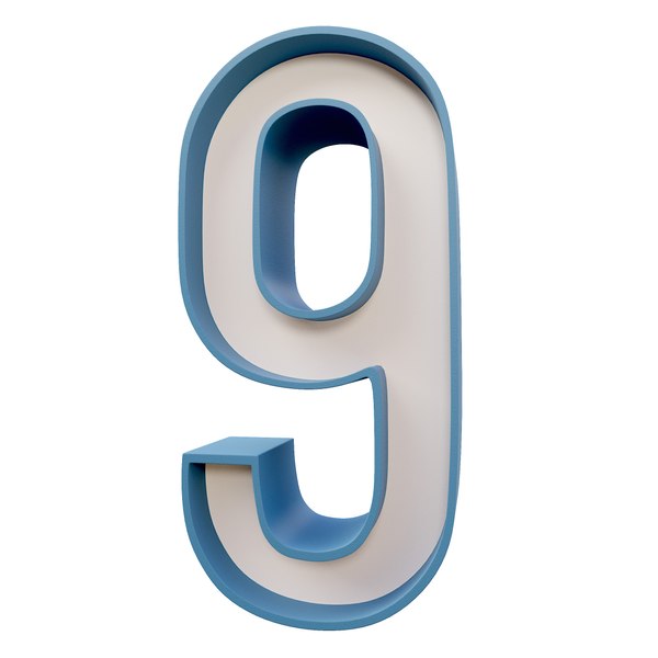 3D Marquee number nine light bulb glow sign 3dmodel model - TurboSquid ...