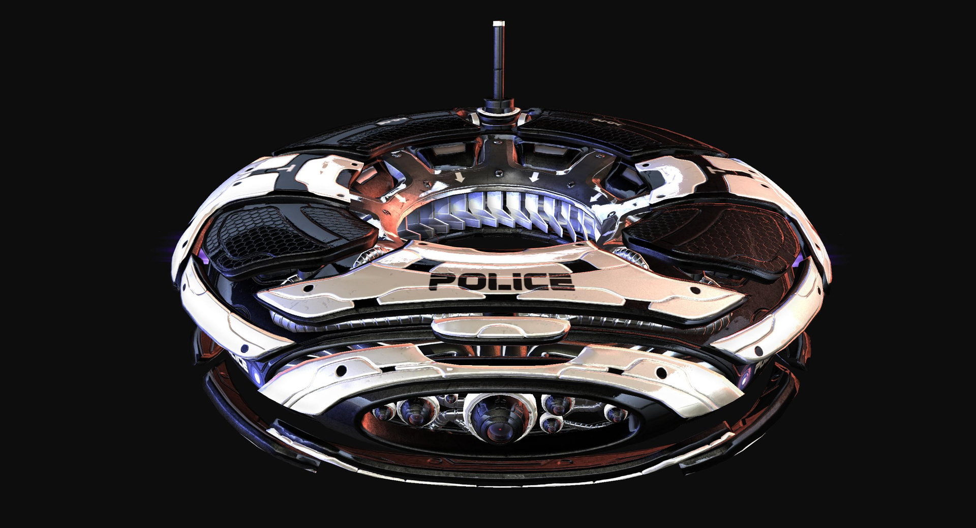 sci-fi police survailance drone 3d model