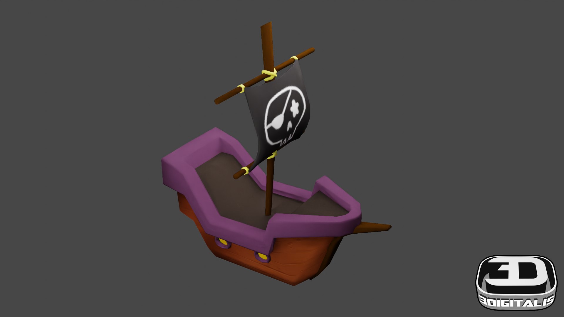 Stylized Pirate Ship Low Poly 3D Model - TurboSquid 2231988