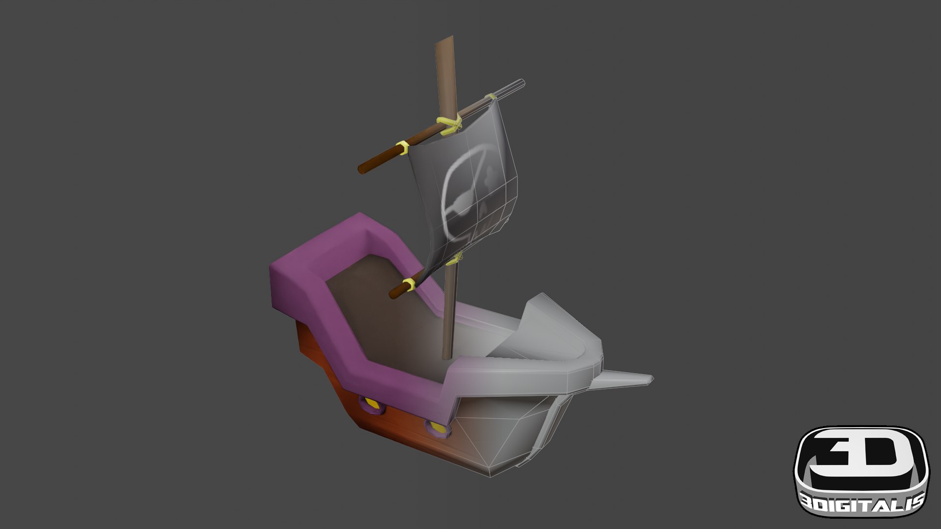 Stylized Pirate Ship Low Poly 3D Model - TurboSquid 2231988
