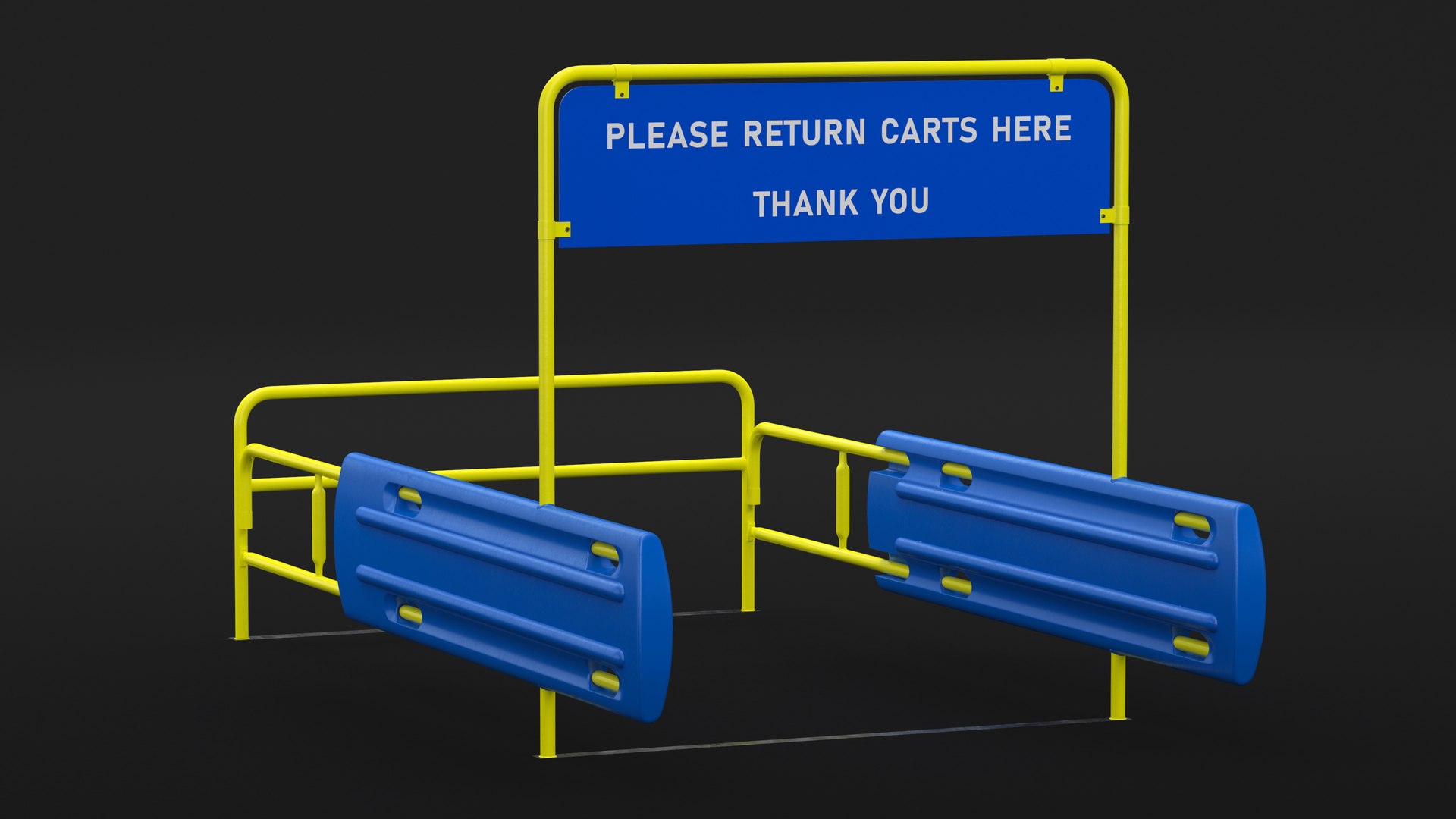 3D Bumper Cart Corral Yellow - TurboSquid 2028981