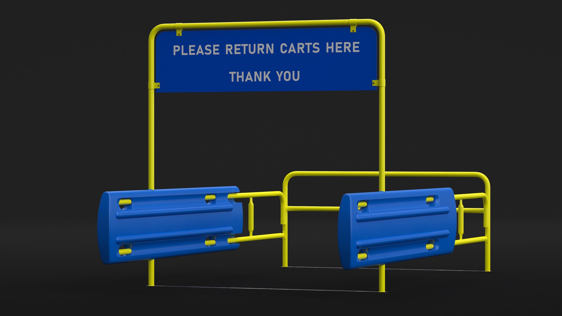 3D Bumper Cart Corral Yellow - TurboSquid 2028981