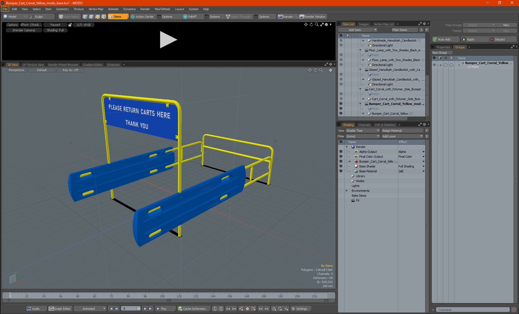 3D Bumper Cart Corral Yellow - TurboSquid 2028981