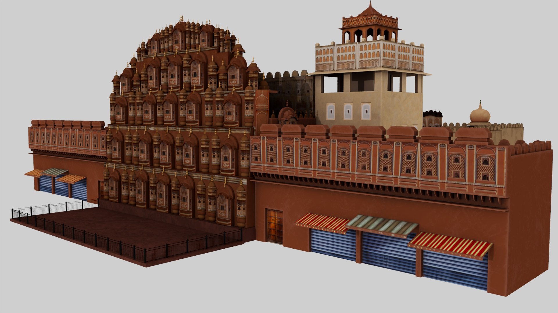 3D Hawa Mahal - High-Quality 3D Model Jaipur Landmark Architecture ...