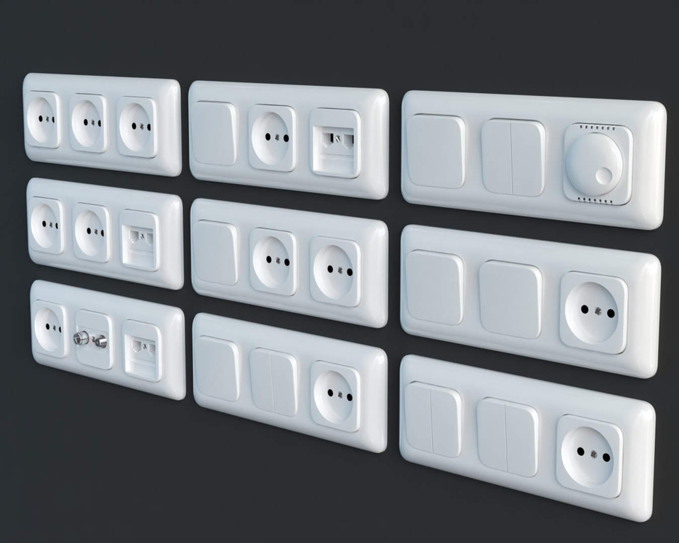 3d Switches Sockets Titan