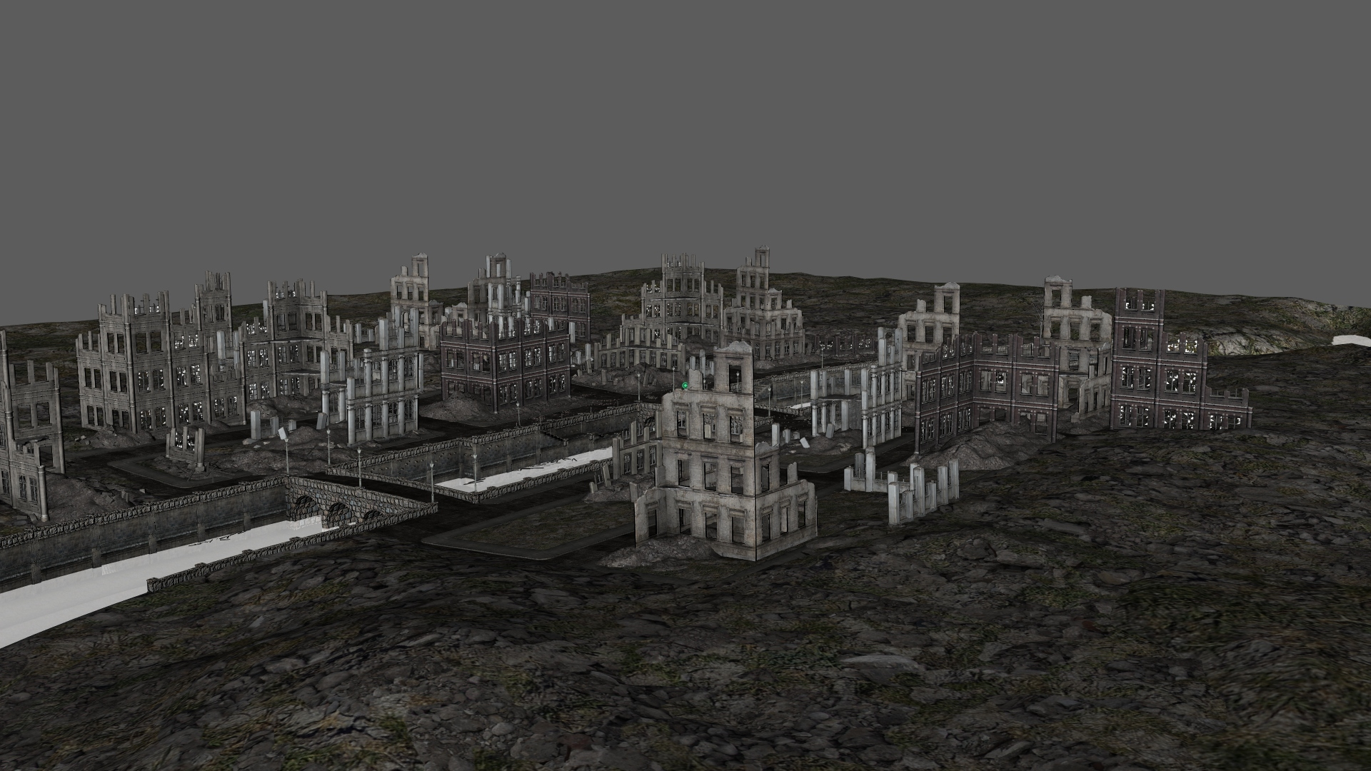3D Ruined Town Model - TurboSquid 1867757