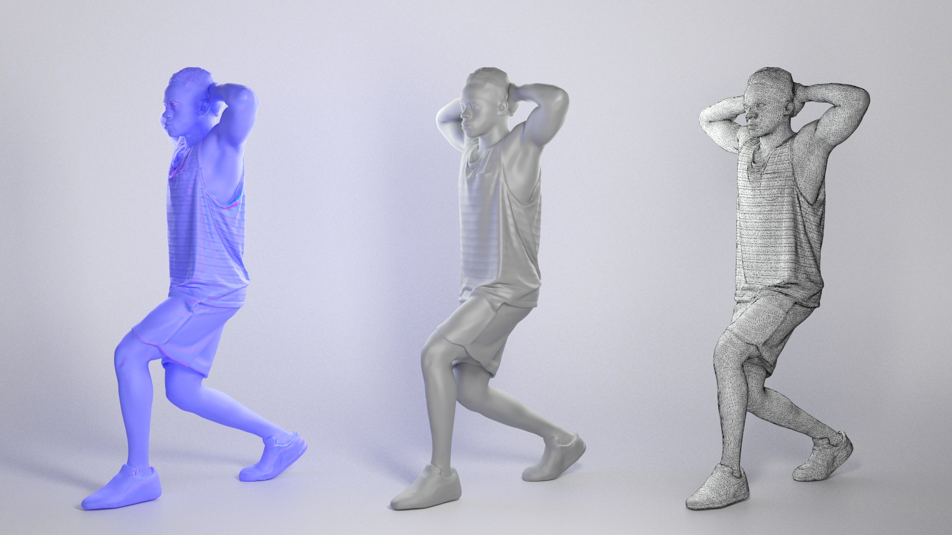 Athletic Young Man Doing Exercise 298 3D Model - TurboSquid 1734940