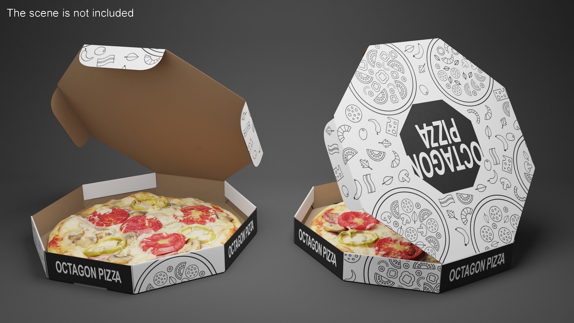 Octagonal Pizza Box With Pizza Rigged 3D Model - TurboSquid 2000263