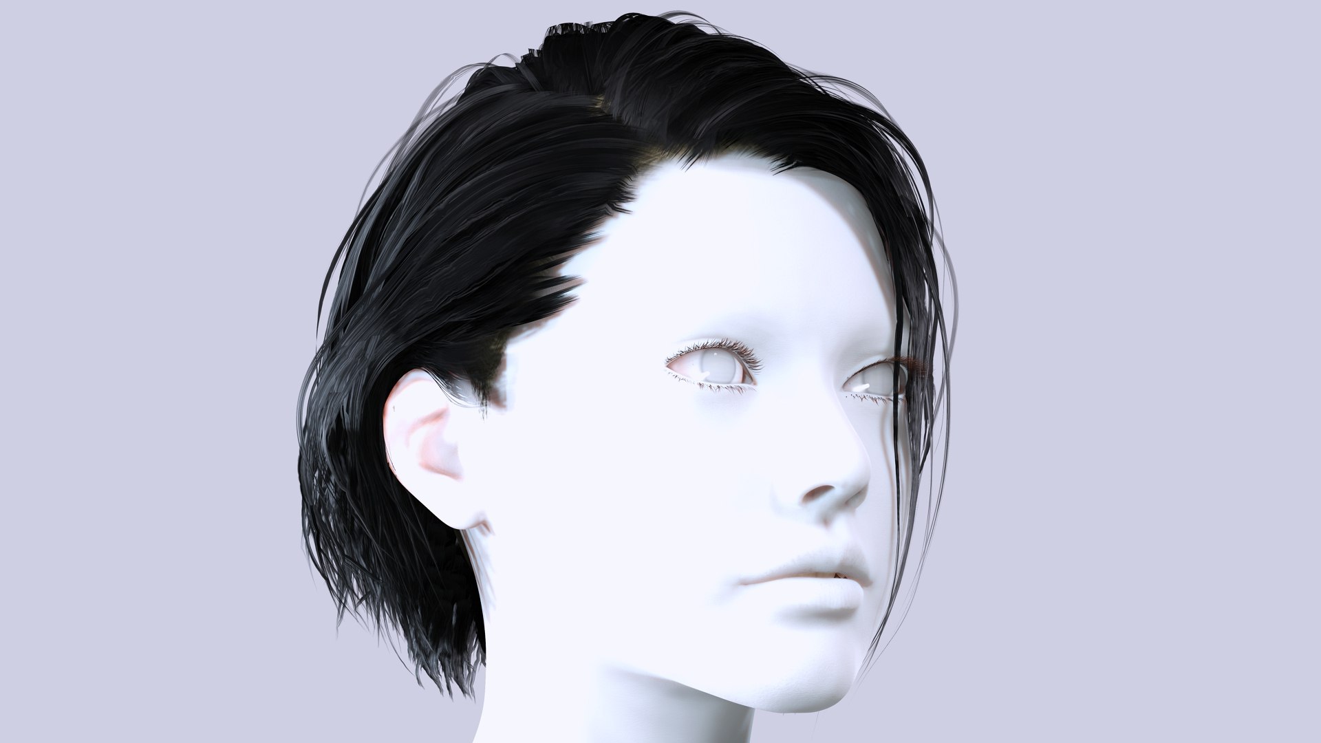 3D Female Messy Bob Hairstyle Low-poly - TurboSquid 2139427