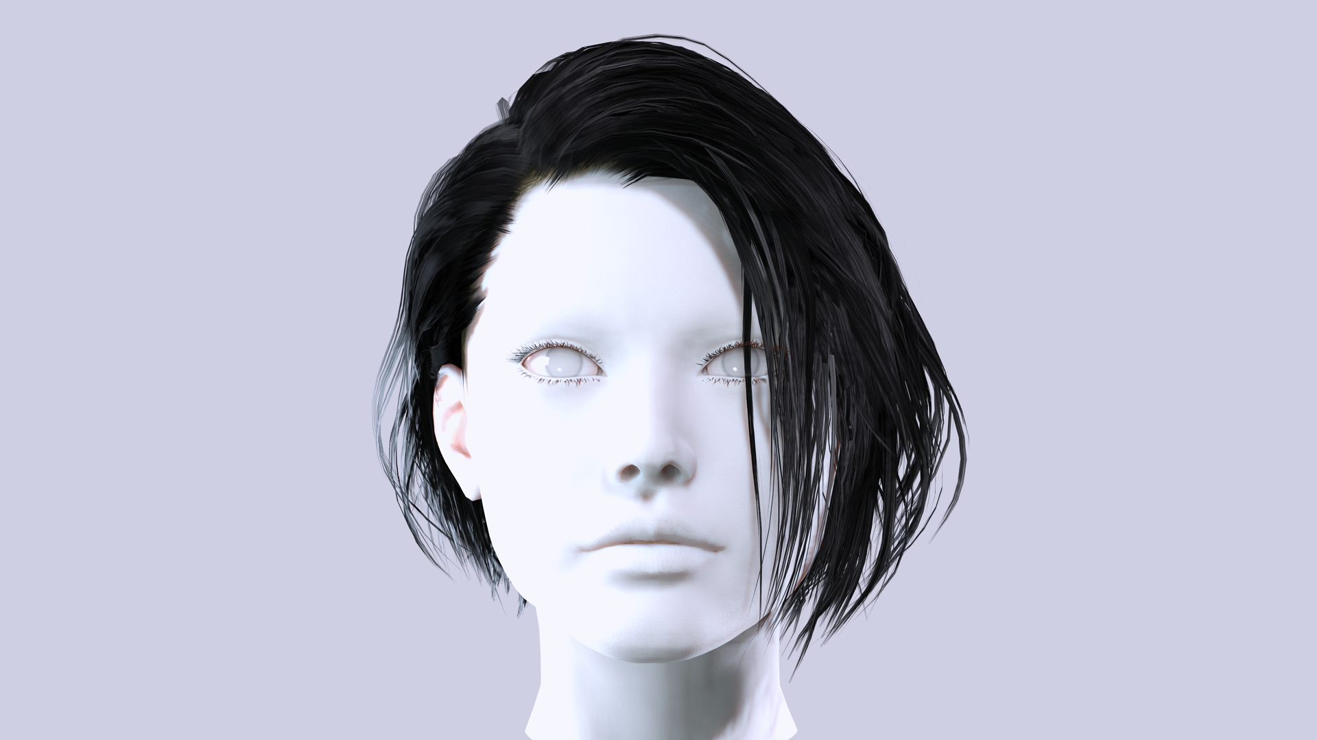 3D Female Messy Bob Hairstyle Low-poly - TurboSquid 2139427