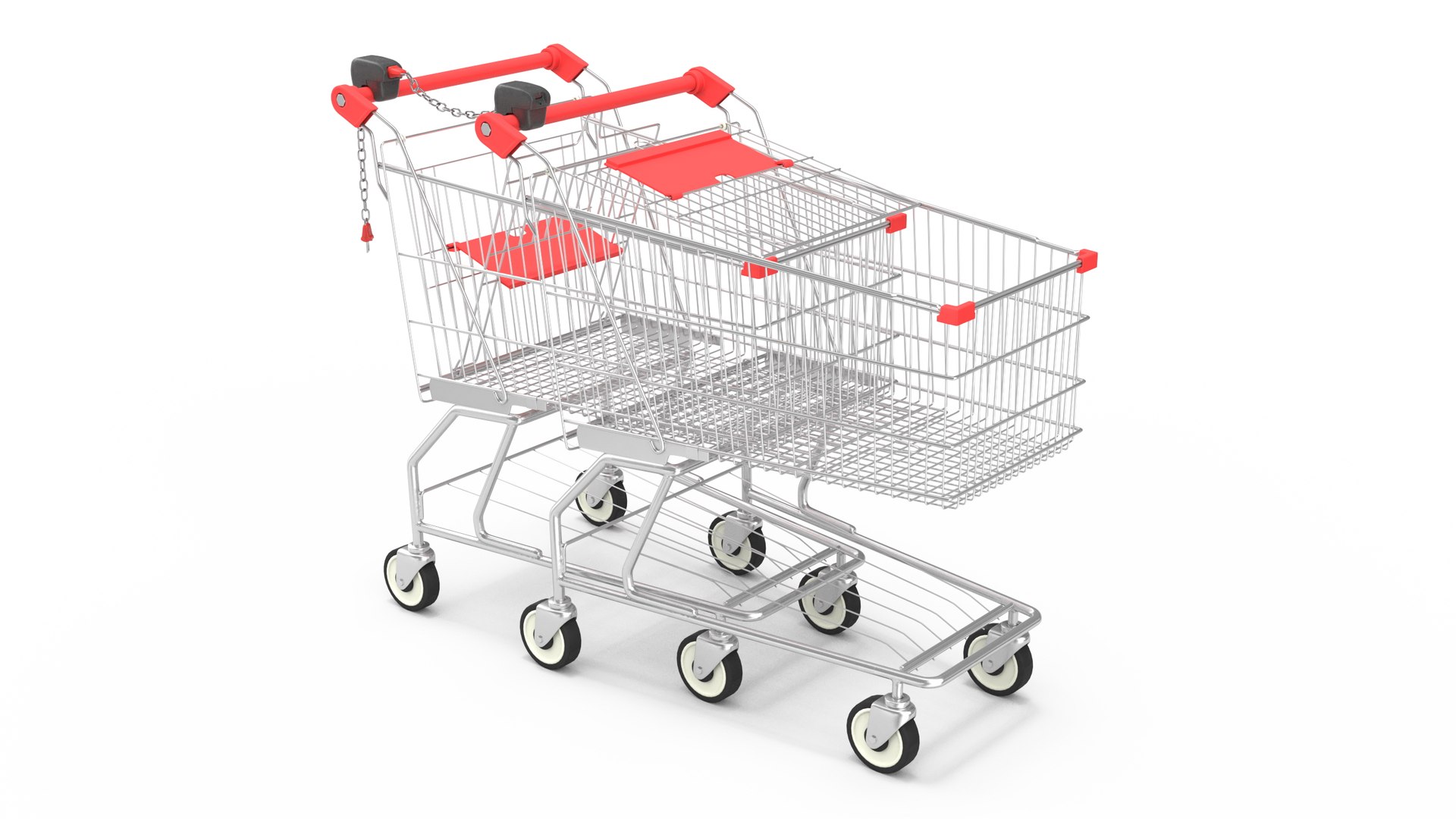 3D Trolley Shopping Carts Connected with Coin Locker model - TurboSquid ...