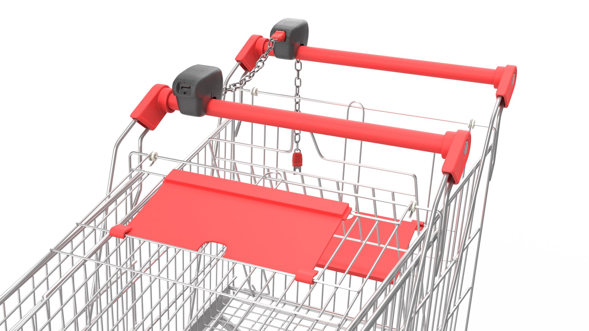 3D Trolley Shopping Carts Connected With Coin Locker Model - TurboSquid ...