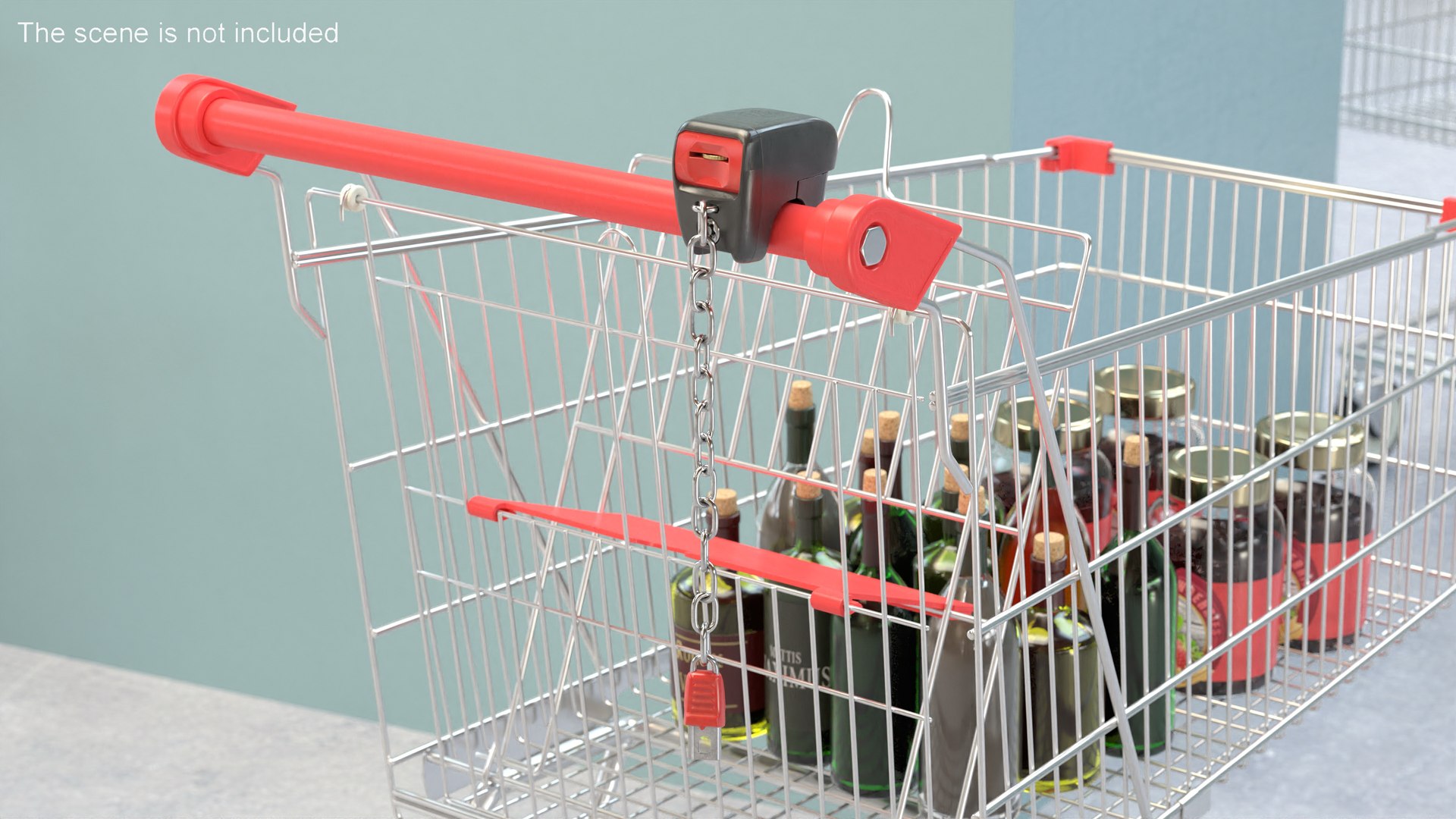 3D Trolley Shopping Carts Connected With Coin Locker Model - TurboSquid ...
