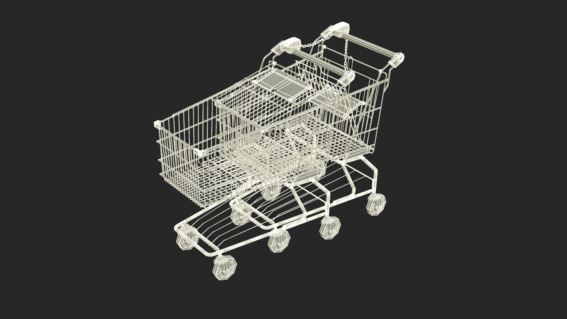 3D Trolley Shopping Carts Connected With Coin Locker Model - TurboSquid ...