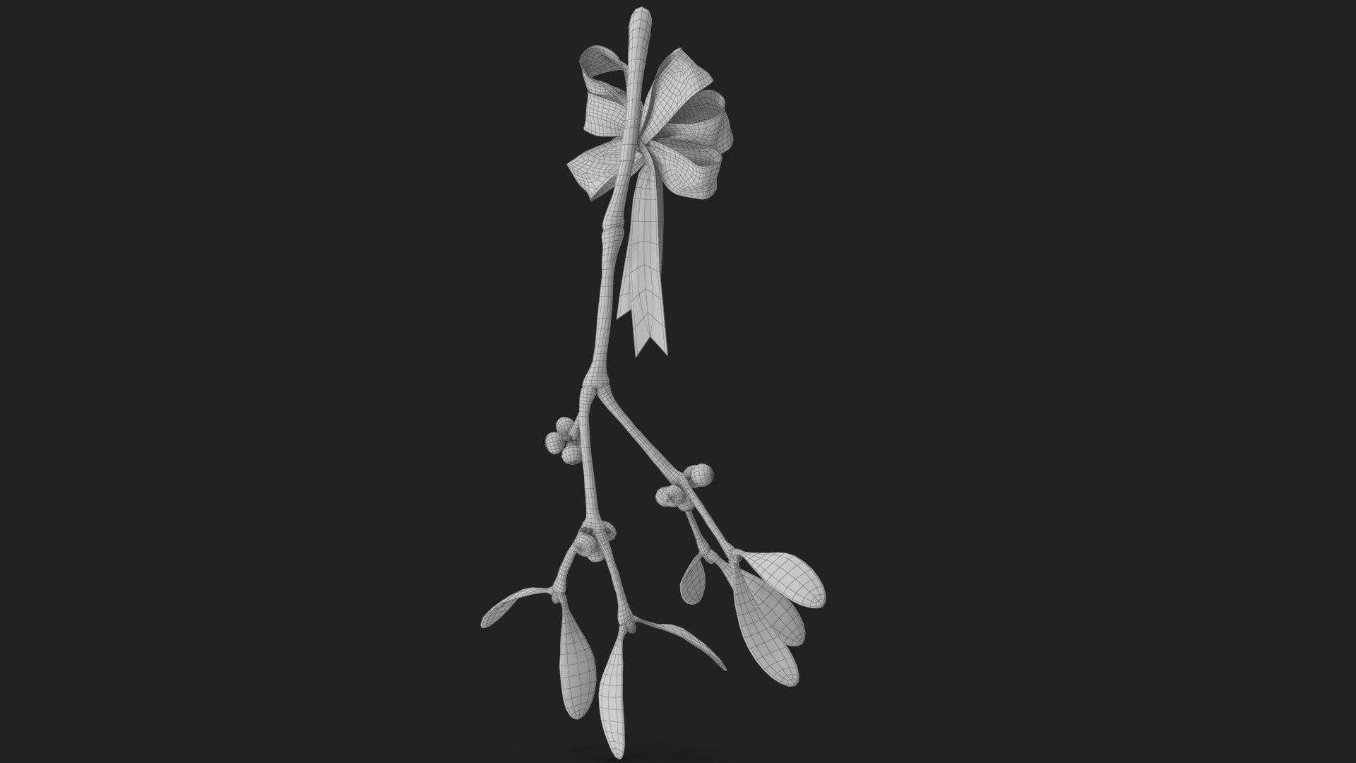 3D Mistletoe 2 with Red Bow - TurboSquid 1804355