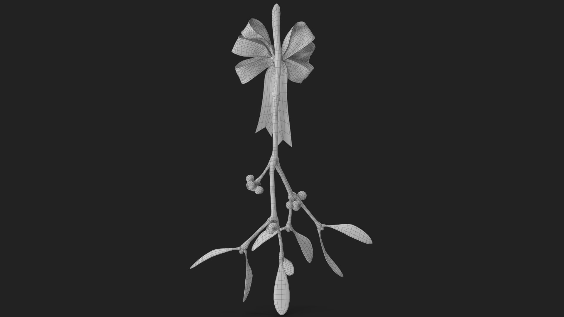 3D Mistletoe 2 with Red Bow - TurboSquid 1804355