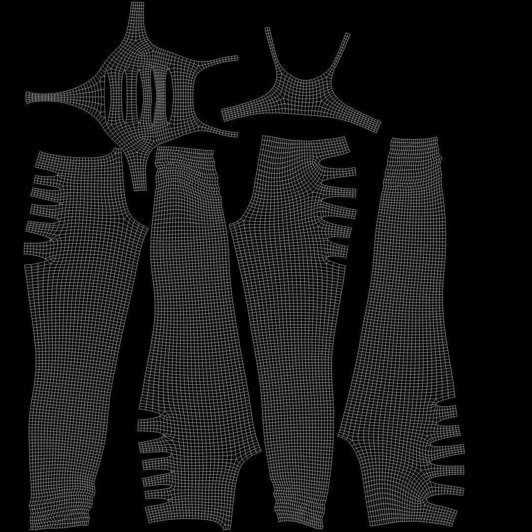 Black Shiny Leather Razor Cut Out Jumpsuit 3D Model - TurboSquid 1950166