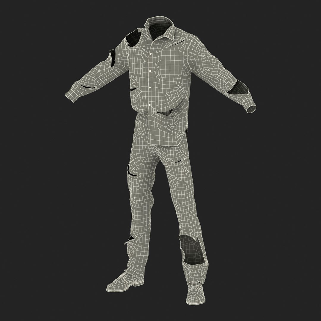 zombie outfit modeled 3d fbx