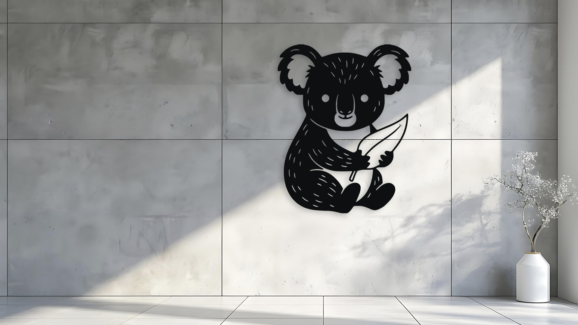 3D Cute Koala With Leaf Wall Decor - TurboSquid 2473981